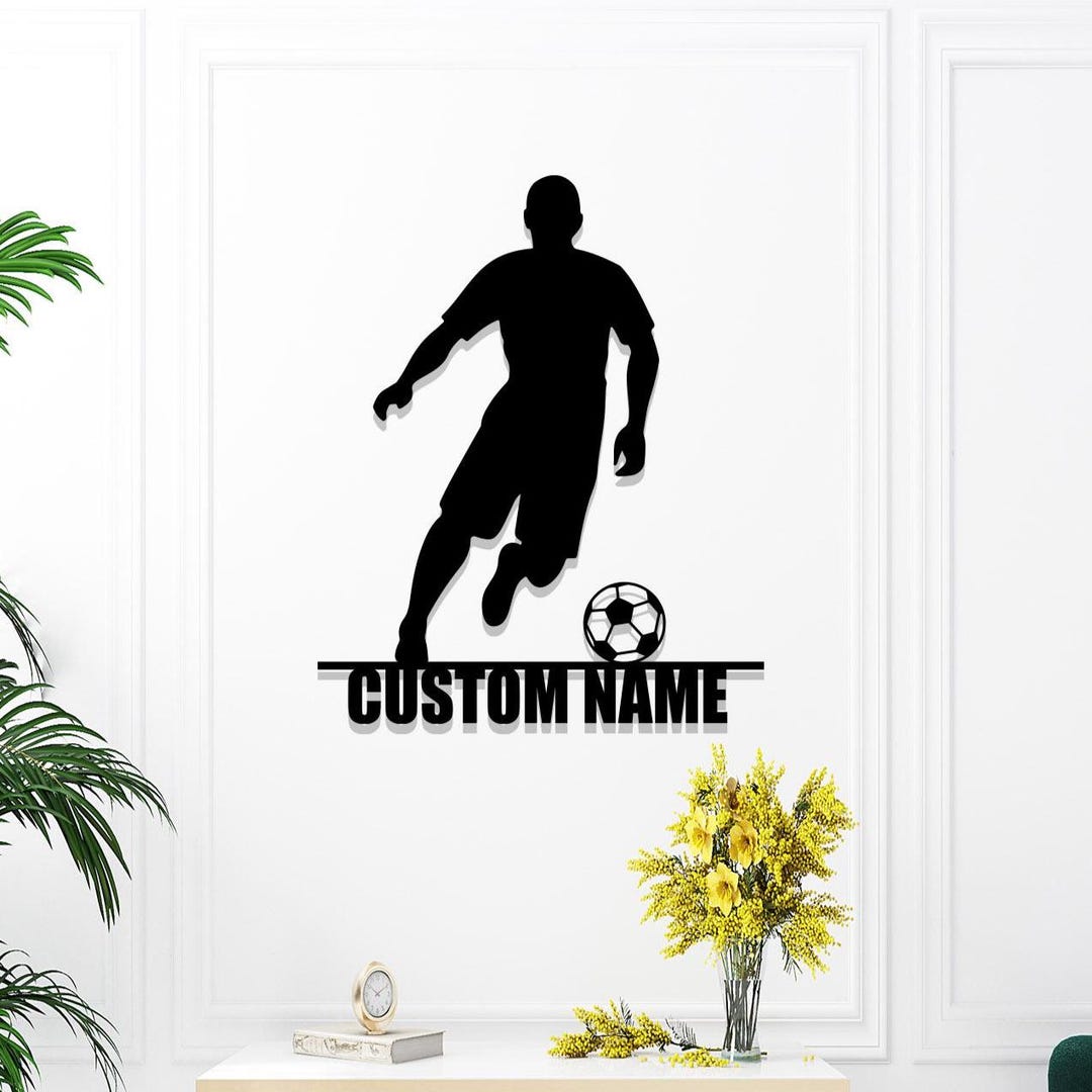 Personalized Football Player Metal Sign: Team Colors Wall Art - Etsy