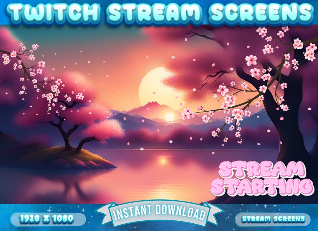 10 X Twitch Stream Screens Sakura Twitch Stream Screens Starting Soon ...