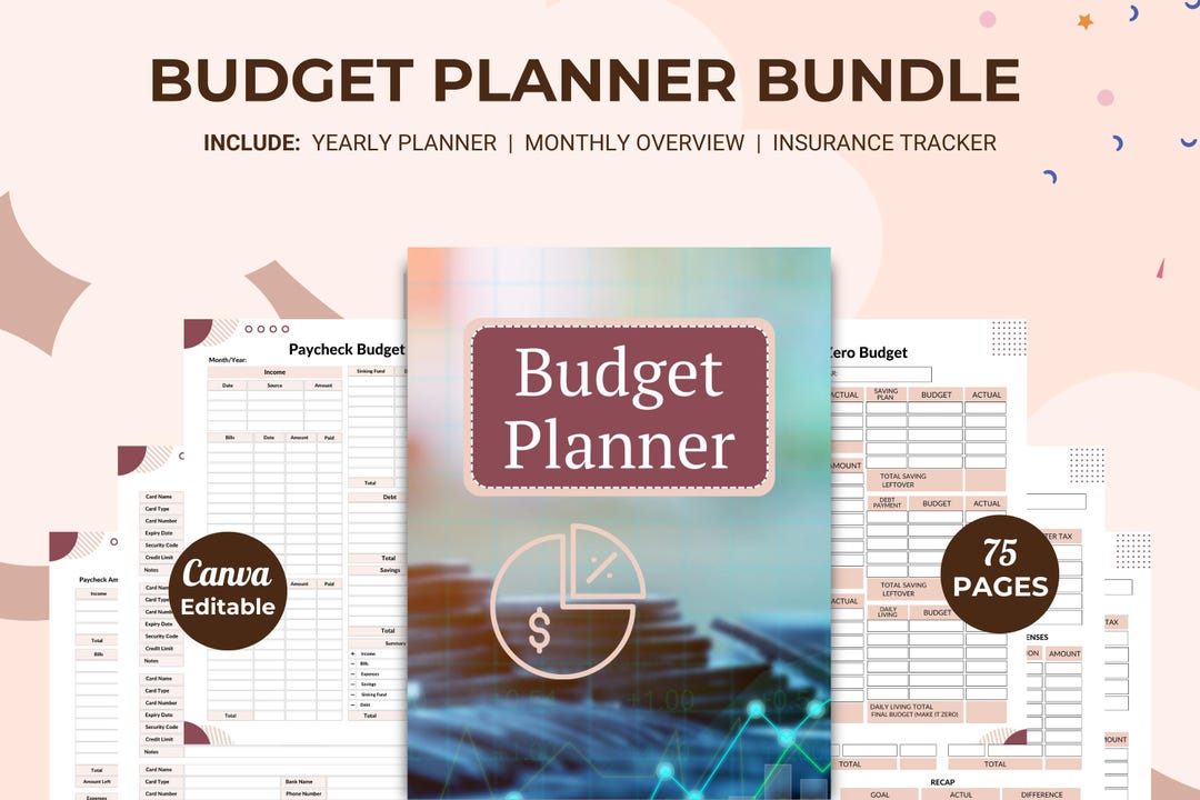 Savvy Planner Kit | 75 Printable Budget Pages | Your Yearly & Monthly ...