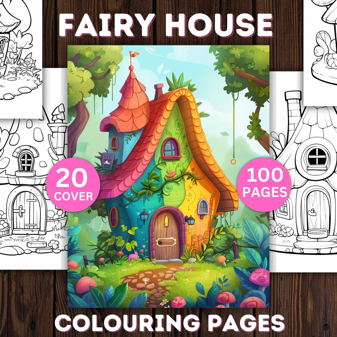 Fairy House Adult Coloring Pages Fairy House Coloring Book House, Home ...