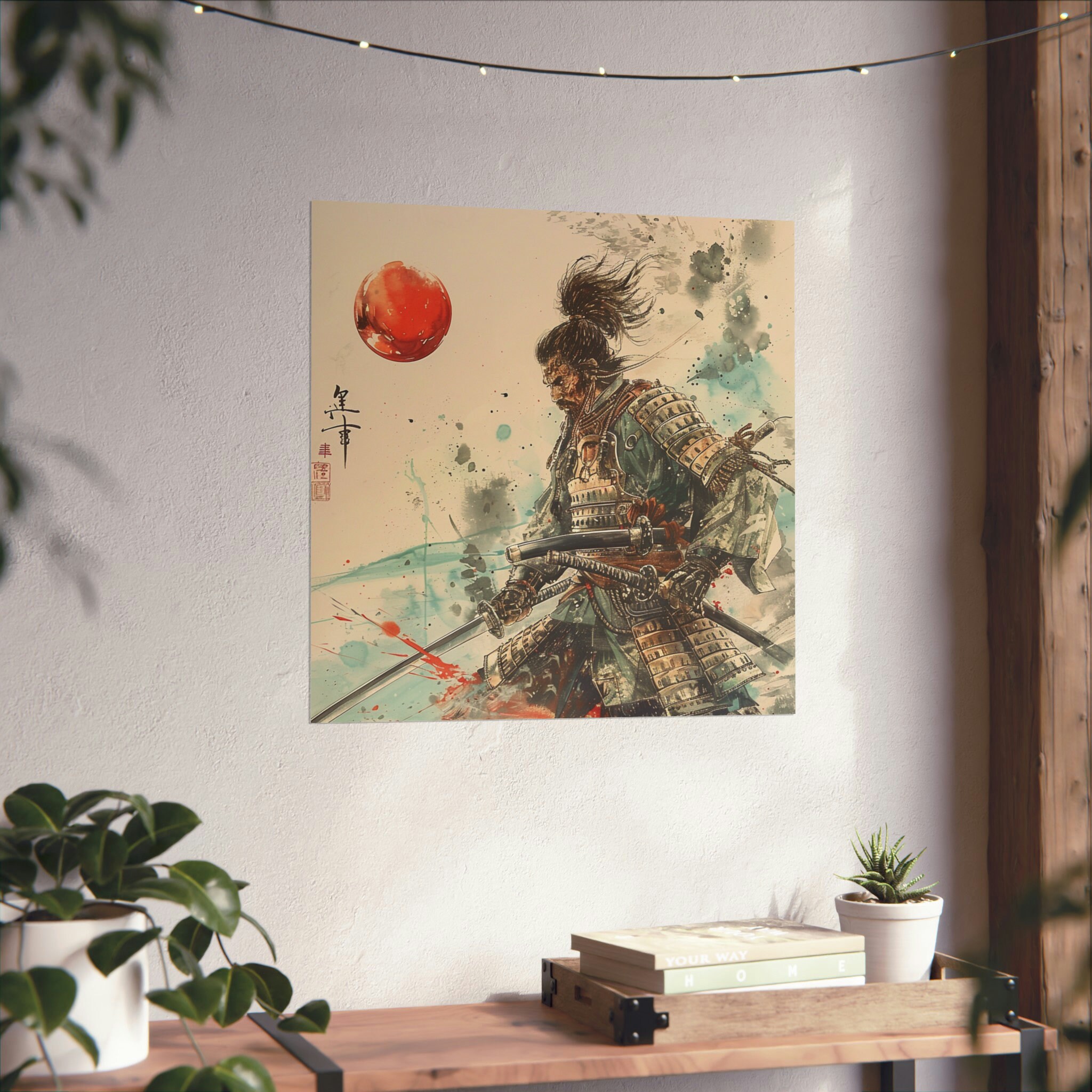 Samurai Last Stand Poster, Samurai in Japanese Art Style, Japanese Wall ...