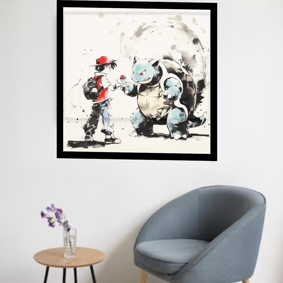 Red Blastoise Poster, Japanese Poster, High Quality Poster, Anime ...