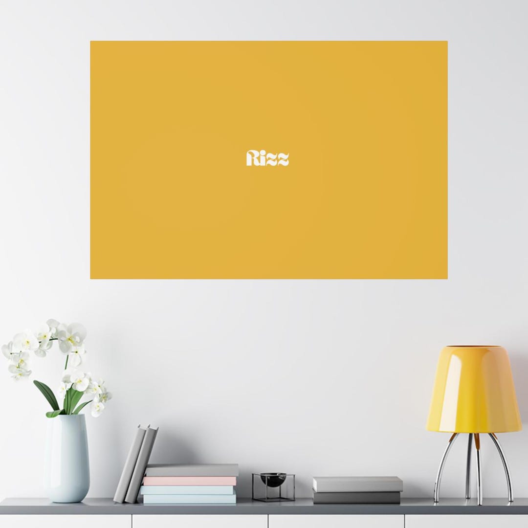 Rizz Personalized Slangs Words New Home Gifts Yellow Color Block Wall ...
