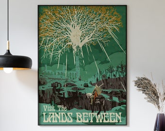 Elden Ring Lands Between Map Framed Poster, Elden Ring Map, High ...