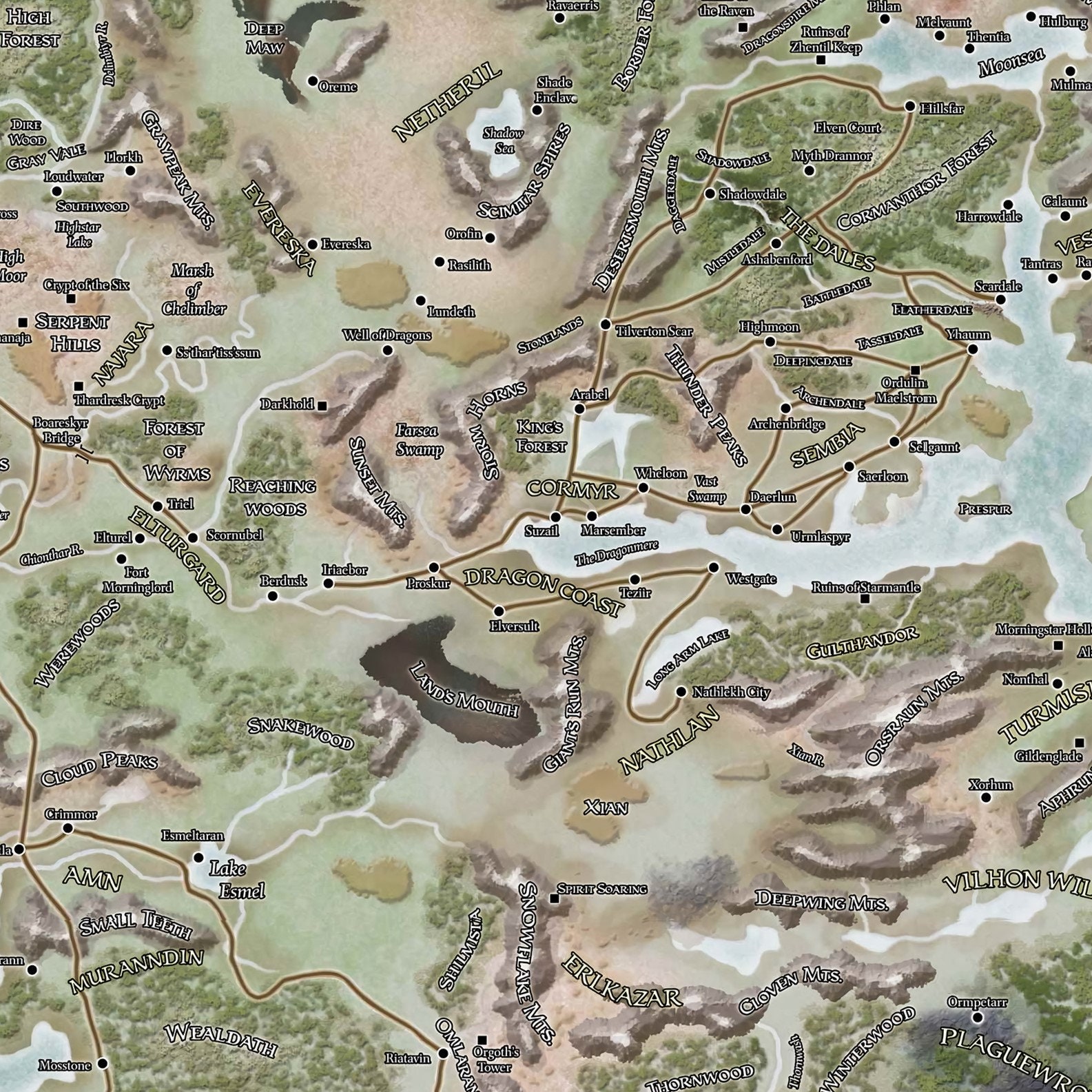 Dungeons & Dragons Map Poster Game Print - Etsy