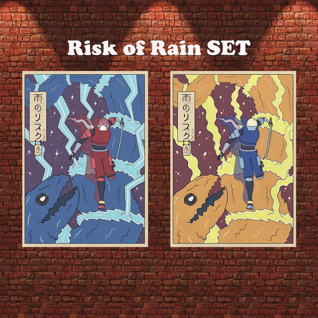 2pc Set Risk of Rain Poster Game Print - Etsy