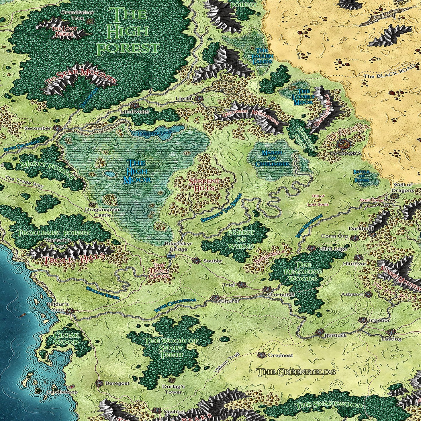 Dungeons & Dragons Map Poster Game Print - Etsy