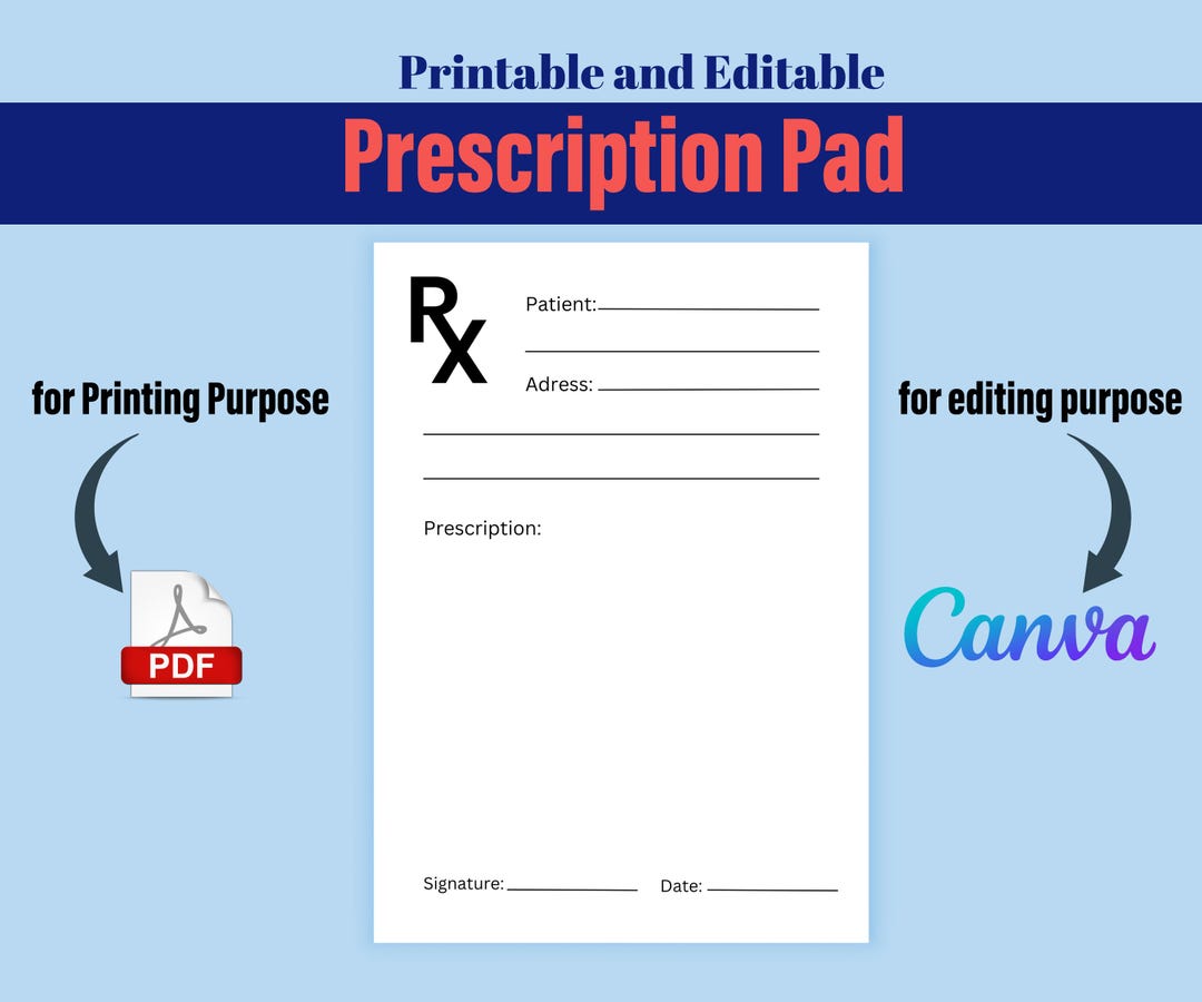 Custom Doctors Editable Prescription Template, Rx Template ...
