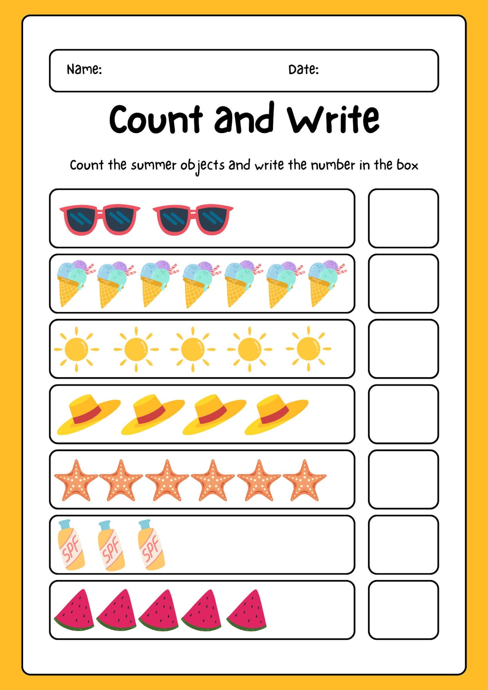 Learning How to Count Worksheets - Etsy