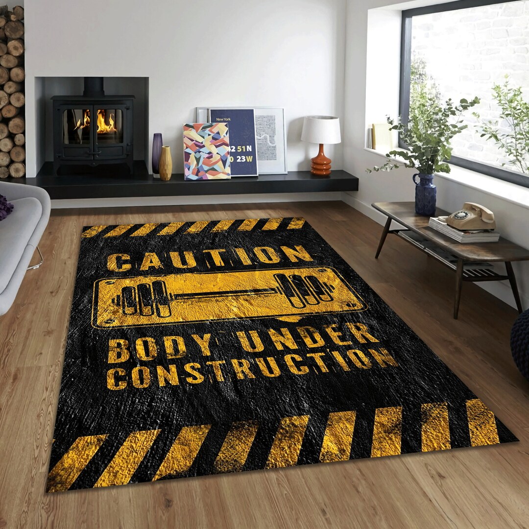Sports Rug,motivation Rug,aesthetic Rug,caution Pattern,body Fitness ...