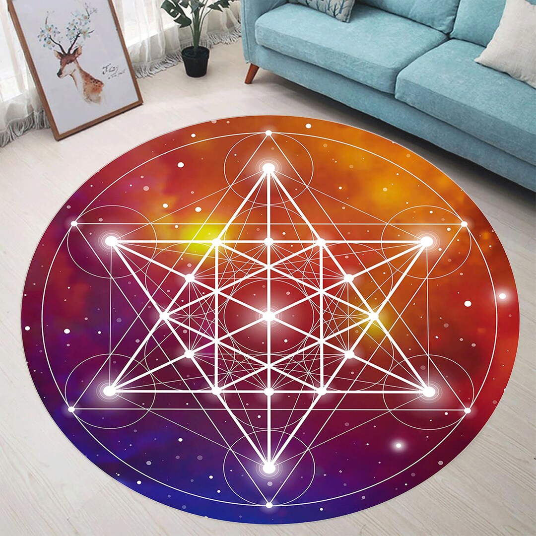 Metatron Cube Rug, Sacred Geometry Rug, Flower of Life Rug,spiritual ...