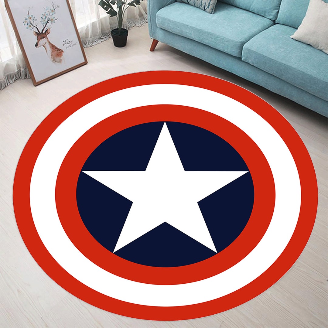 Captain America,captain America Rug,boys Room Rug,round Rug,shield Rug ...
