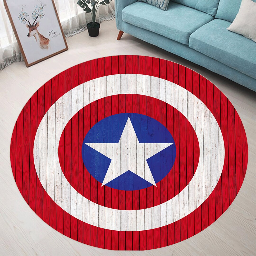Captain America,captain America Rug,boys Room Rug,round Rug,shield Rug ...