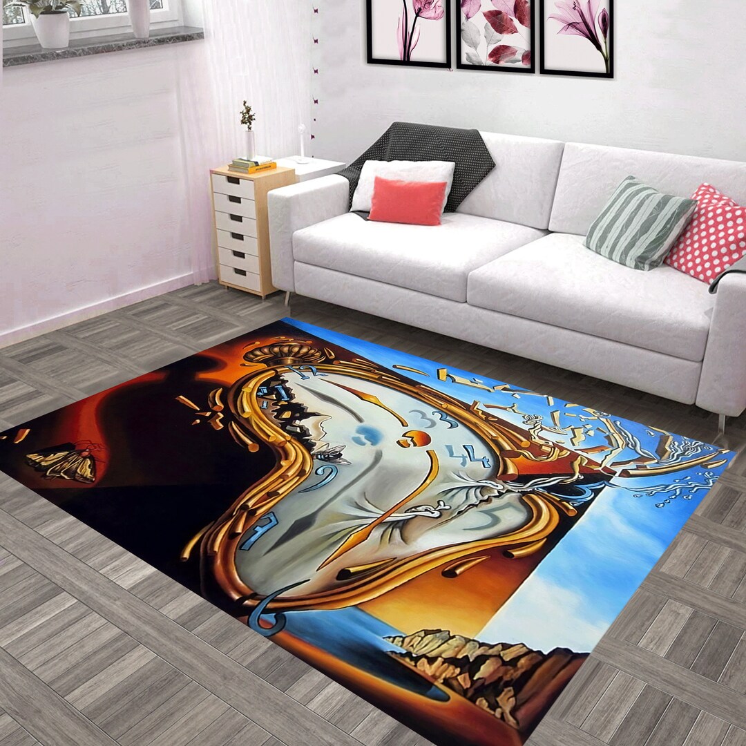 Salvador Dali, Clock Pattern Rug, Popular Carpet, Living Room, Home ...