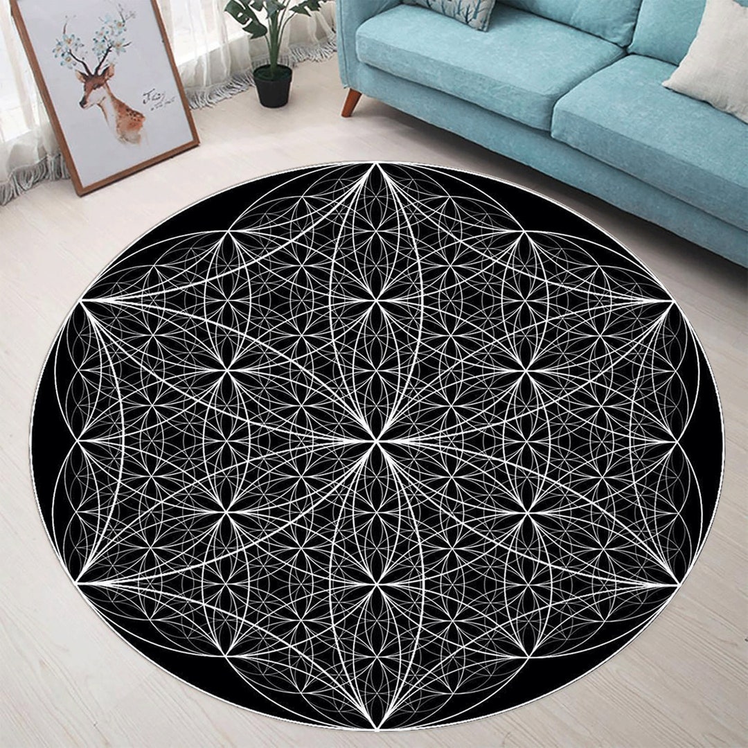 Flower of Life, Sacred Geometry Rug, Flower of Life Rug, Spiritual Rug ...