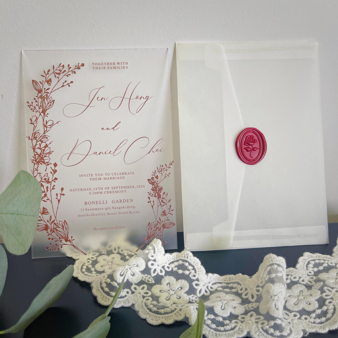 Acrylic Wedding Invitation, Custom Invitation, Unique Invitations for Wedding, Quincenera ...