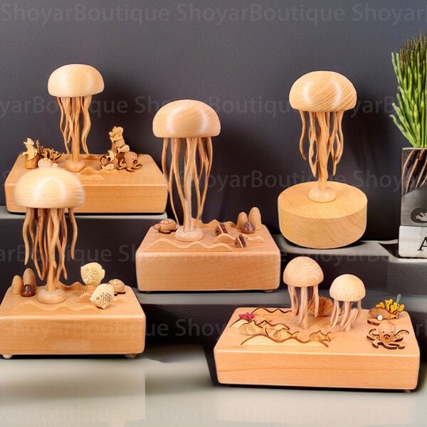 Wooden Jellyfish Music Box - Etsy