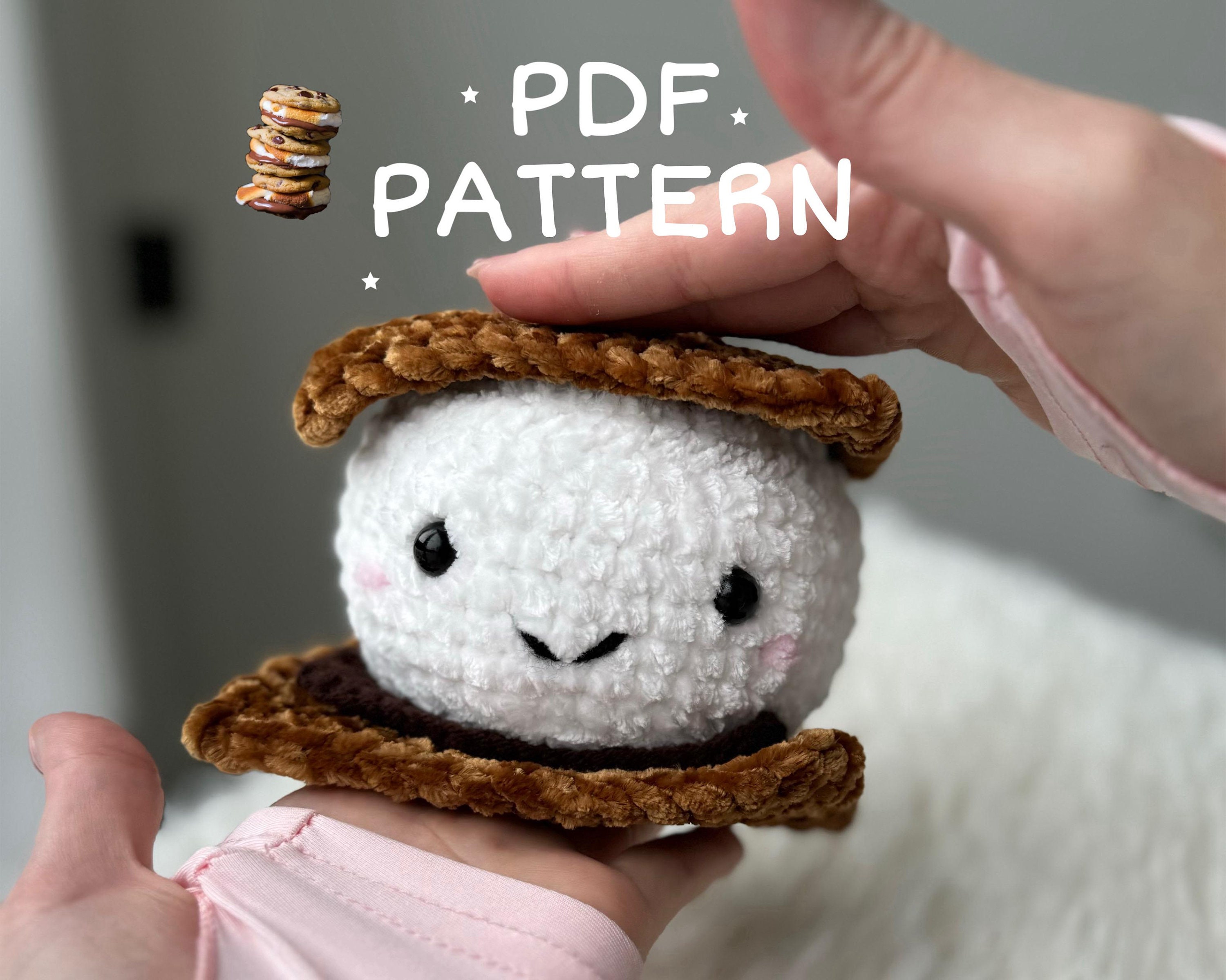Smore Plush Crochet PATTERN PDF ONLY, Amigurumi Smores Crochet Pattern ...