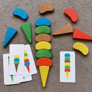 Build Ice Cream Pattern for Kids | Montessori Inspired Wooden Toy for ...