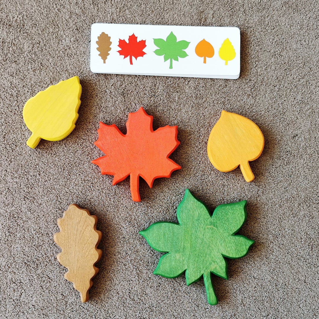 Wooden Puzzle Toy Leaves – Montessori Inspired Autumn Activity for Kids ...