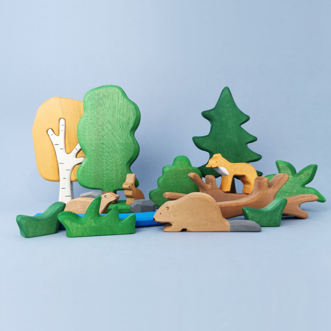 Wooden Beaver Toy, Wooden Toy Kid, Waldorf Wooden Toy, Wooden Forest ...
