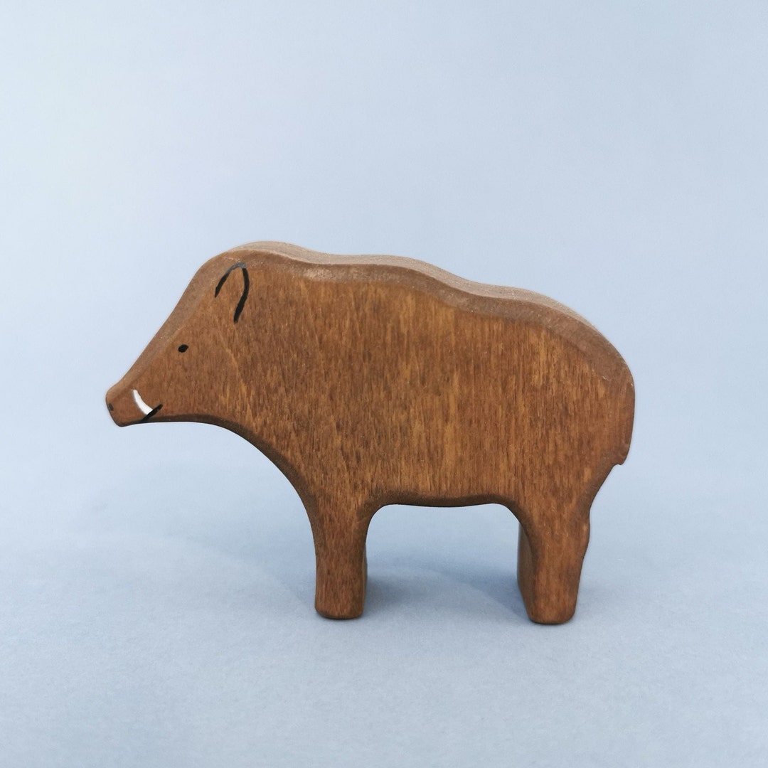 Wooden Boar Toy, Wooden Toys for Kids, Woodland Animal Toys, Wooden ...