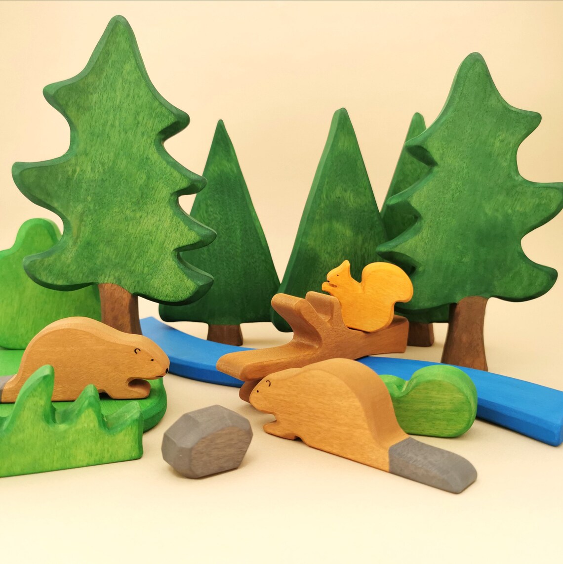 Wooden Beaver Toy, Wooden Toy Kid, Waldorf Wooden Toy, Wooden Forest ...