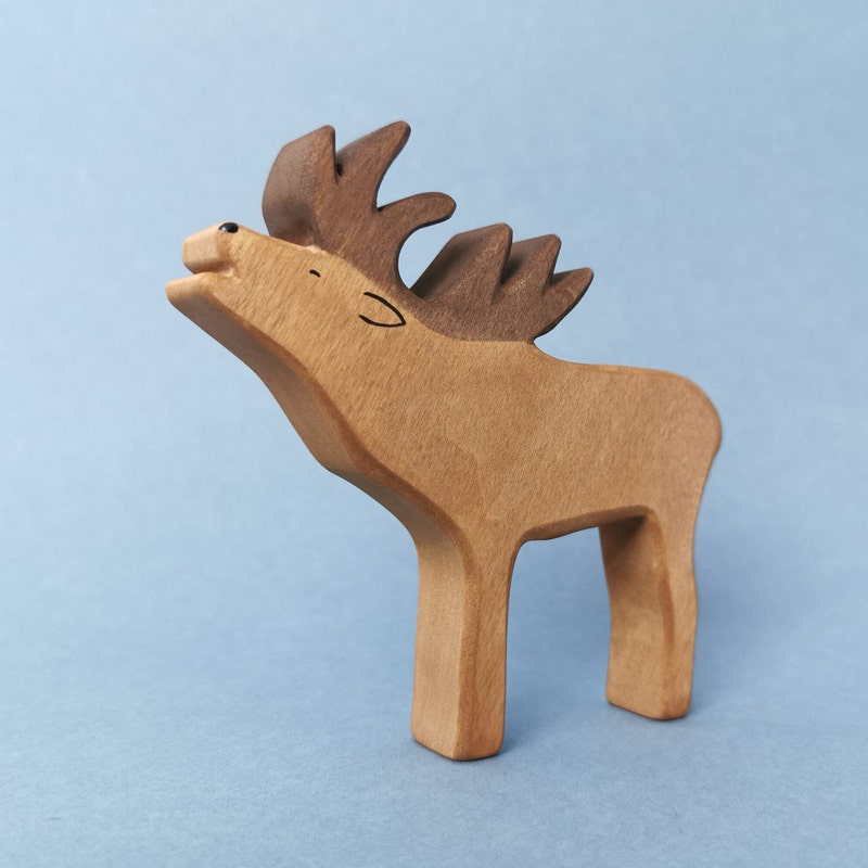 Wooden Deer Figurine - Etsy