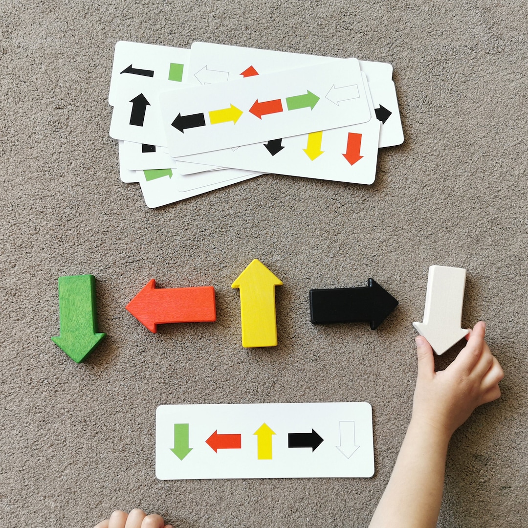 Arrows 5 Colors, Teaching Directions, Pattern Matching, Wooden Puzzle ...