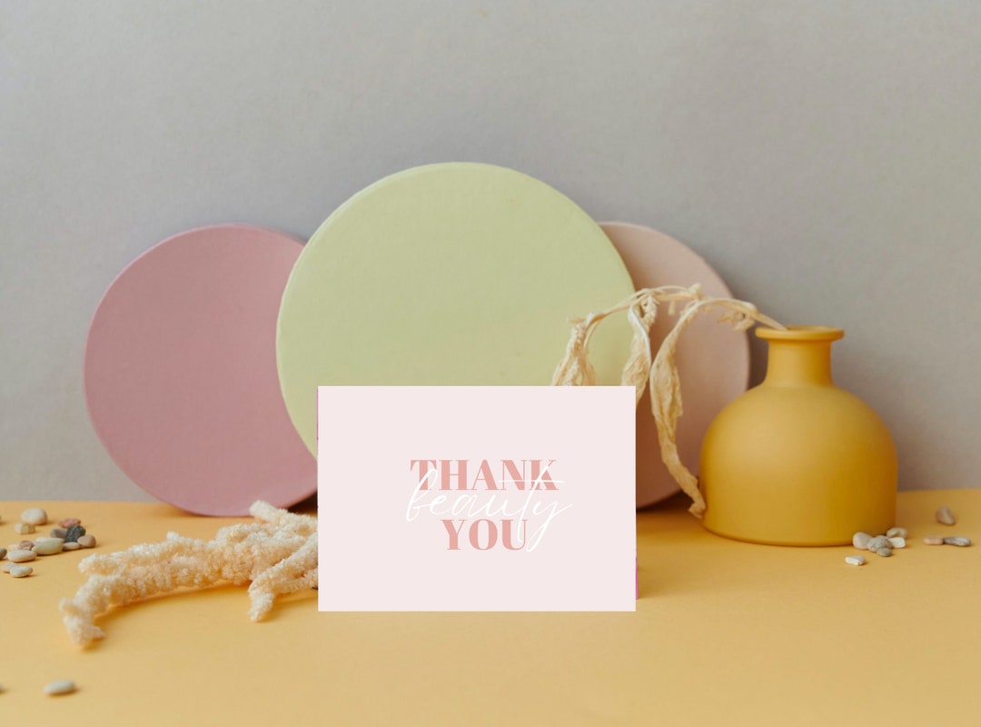 Thank You Color Card, Beauty Thank You Card, Business Thank You - Etsy