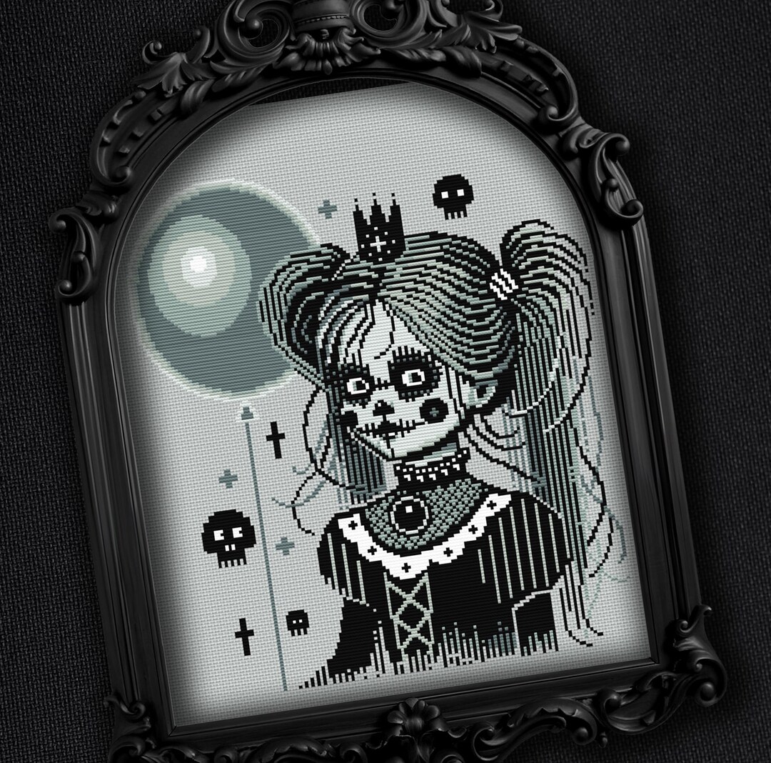 Creepy Gothic Princess Doll Cross Stitch Pattern (PDF Download) - Etsy