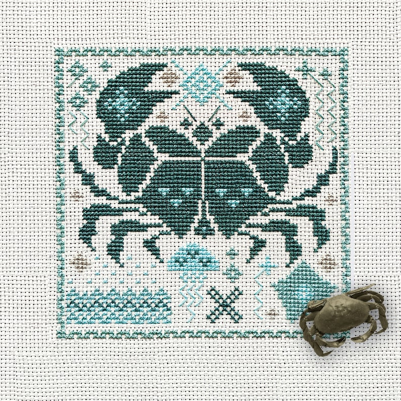 Crab Cross Stitch Pattern: Marine Wildlife Embroidery (PDF Instant ...