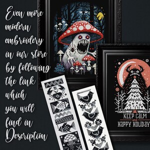 Gothic Fir Tree Cross Stitch Pattern, Instant Download PDF, Modern ...