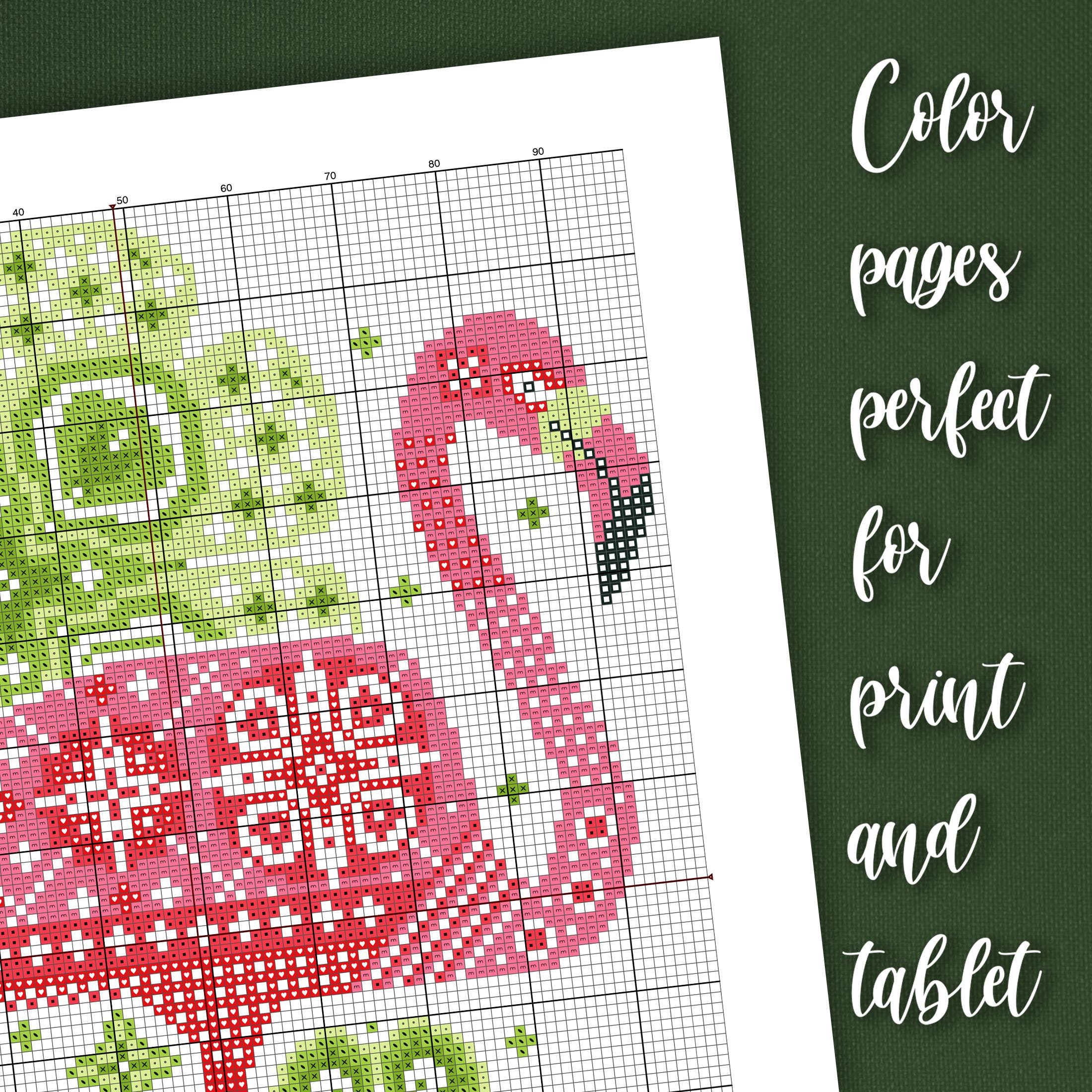 Pink Flamingo Cross Stitch Pattern: Modern Bird Embroidery (PDF Pattern ...