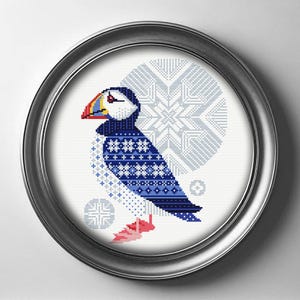 Puffin Cross Stitch Pattern, Instant Download PDF, Cute Decorative Bird ...