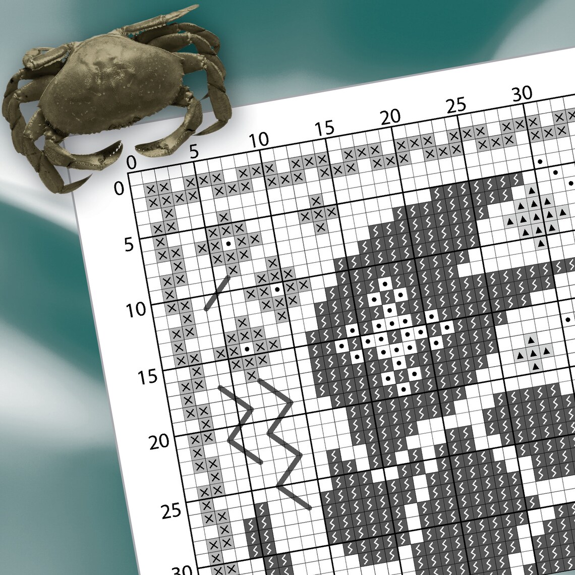 Crab Cross Stitch Pattern: Marine Wildlife Embroidery (PDF Instant ...