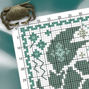 Crab Cross Stitch Pattern: Marine Wildlife Embroidery (PDF Instant ...