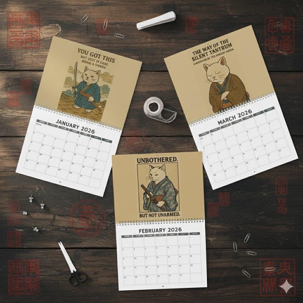 Quirky Quotes by Cats in Kimonos Wall Calendar 2026, Japanese Wisdom ...