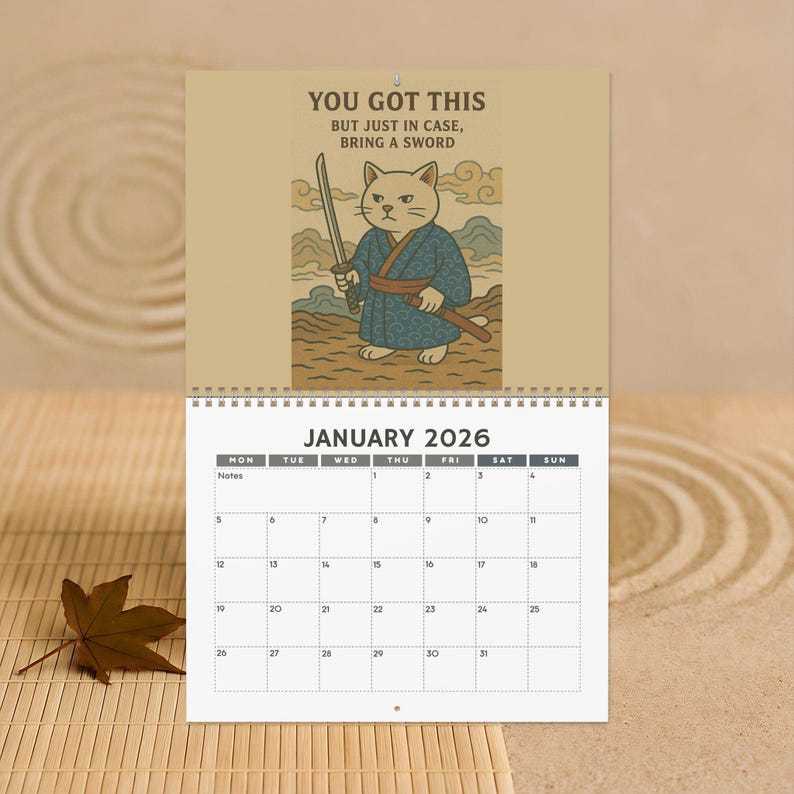 Quirky Quotes by Cats in Kimonos Wall Calendar 2026, Japanese Wisdom ...