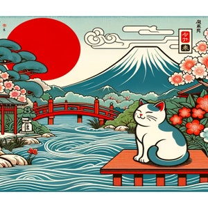 Waterproof Sticker Pack: Cute Japanese Cat Stickers for Laptop, Water ...