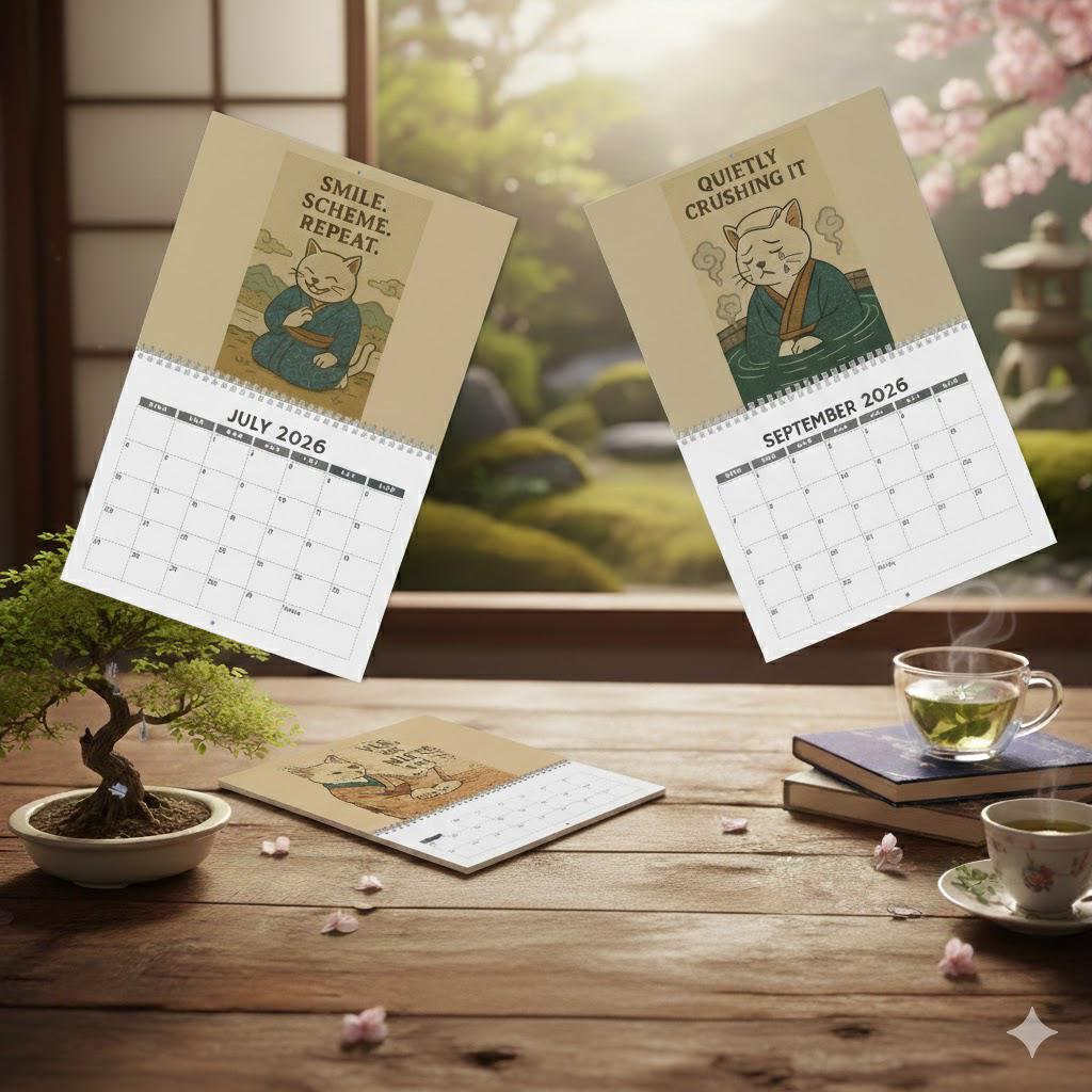 Quirky Quotes by Cats in Kimonos Wall Calendar 2026, Japanese Wisdom ...