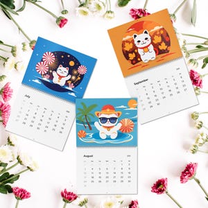 Maneki Neko 2025 Wall Calendar Japanese Lucky Cats, Monthly Decor ...