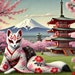 Kimono Kitsune Sticker Pack 1 Japanese Edo Ukiyo-e Fox Stickers ...