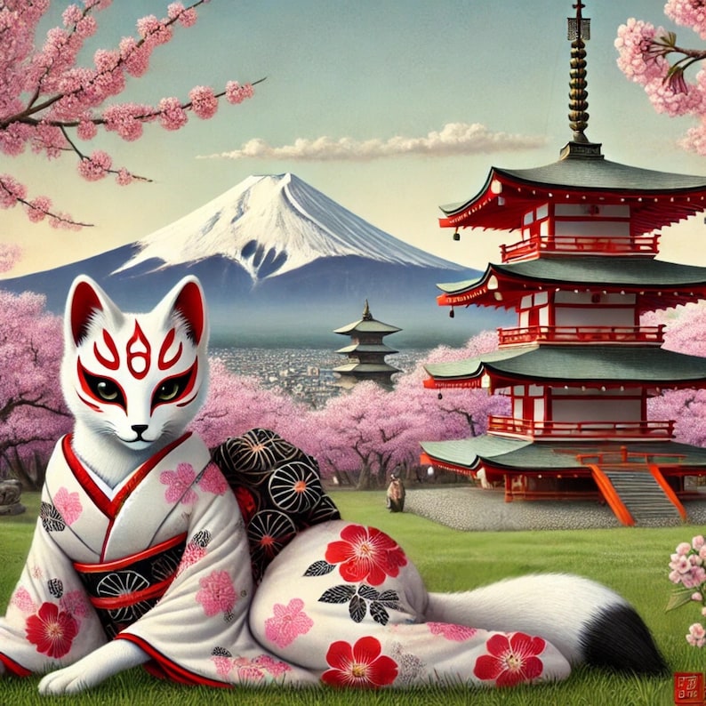 Kimono Kitsune Sticker Pack 1 Japanese Edo Ukiyo-e Fox Stickers ...