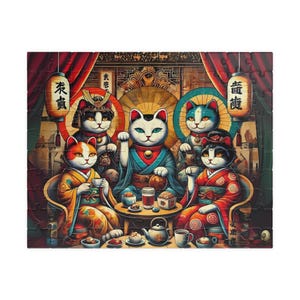 Maneki Neko Puzzle: Japanese Lucky Cats in Kimonos - Etsy Australia