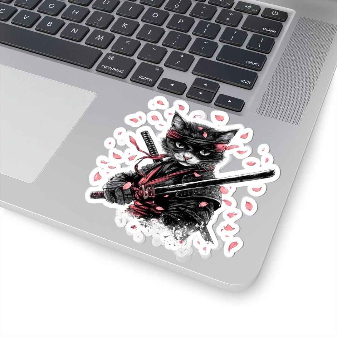 Ninja Cat Stickers: Glossy Vinyl Decals for Laptop, Journal, Water ...