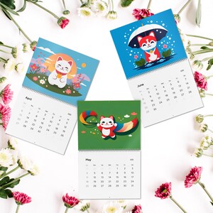 Maneki Neko 2025 Wall Calendar - Japanese Lucky Cats, Monthly Decor ...