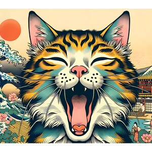 Waterproof Sticker Pack: Cute Japanese Cat Stickers for Laptop, Water ...