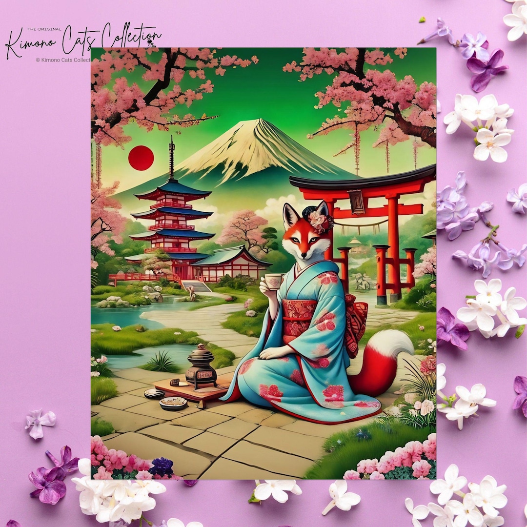 Zen Kitsune Art, Mythical Creature Fox Twitch Emote, Japanese Mythology ...