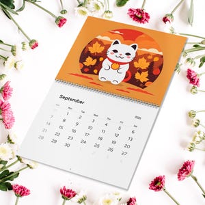 Maneki Neko 2025 Wall Calendar - Japanese Lucky Cats, Monthly Decor ...